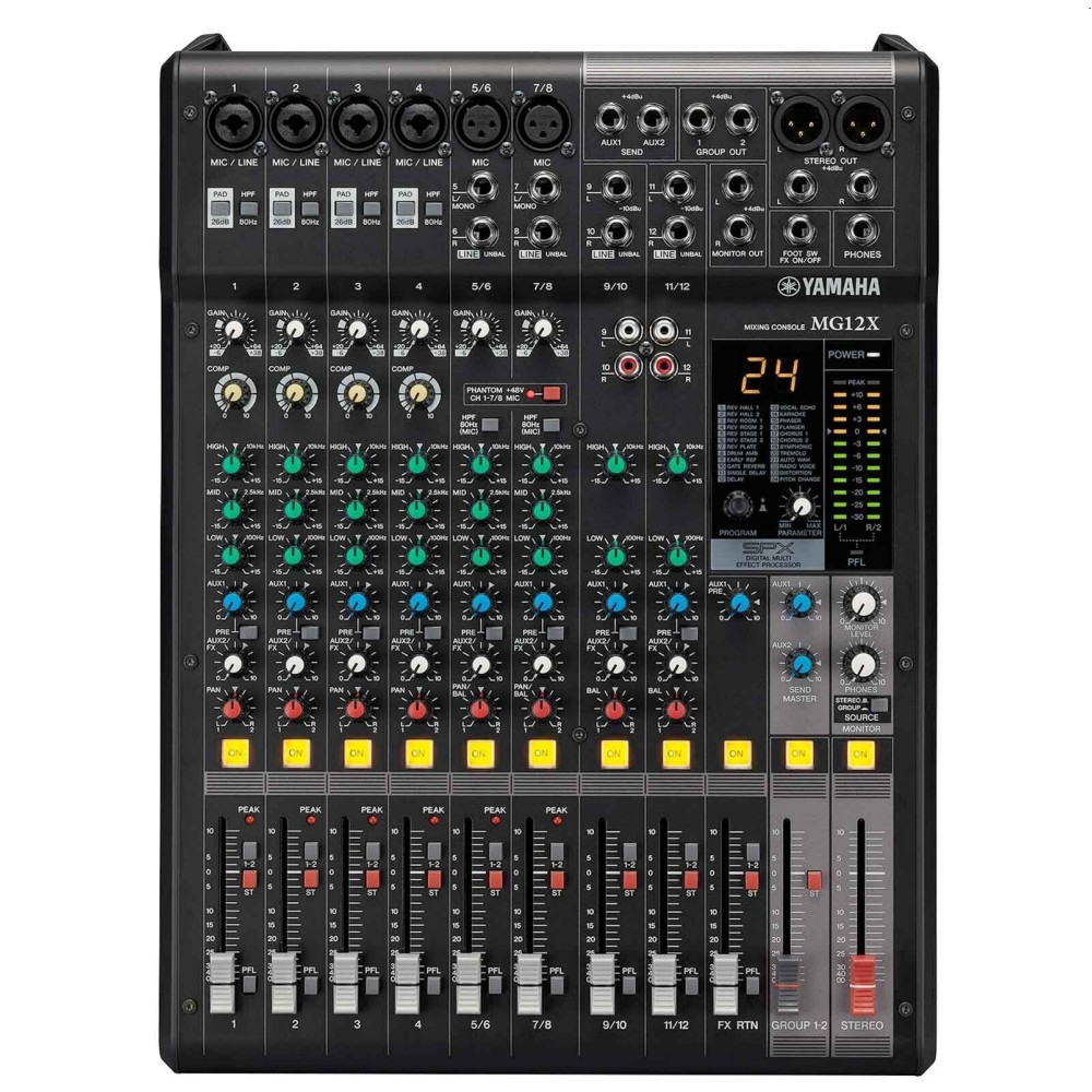 YAMAHA MG12X CV Compact 12 Channel FX Audio Mixer - LightingelStore