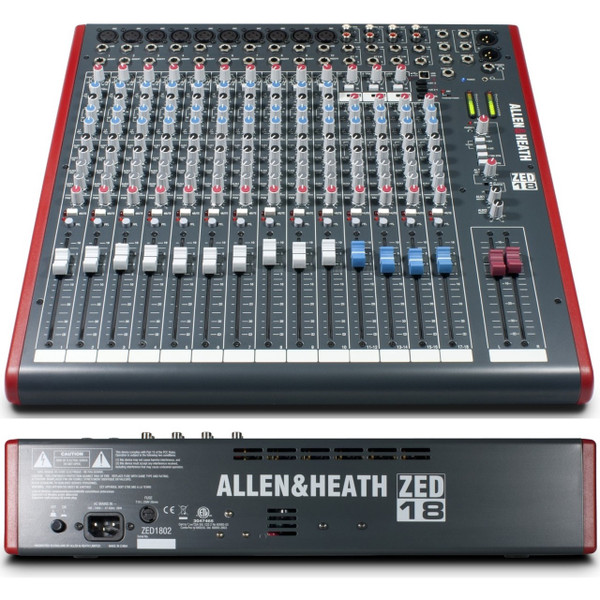 ALLEN & HEATH ZED-18 Compact Multi-Purpose USB Live Recording Mixer ...
