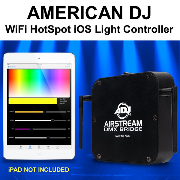 AMERICAN DJ AIRSTREAM BRIDGE DMX WiFi HotSpot iOS APP Light Controller ...