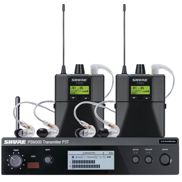 SHURE PSM300 P3TRA215TWP Dual IEM Wireless In-Ear Rackmount Personal ...