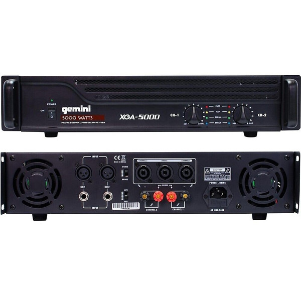 GEMINI XGA-5000 Rackmount 5000w Peak Power Amplifier - LightingelStore