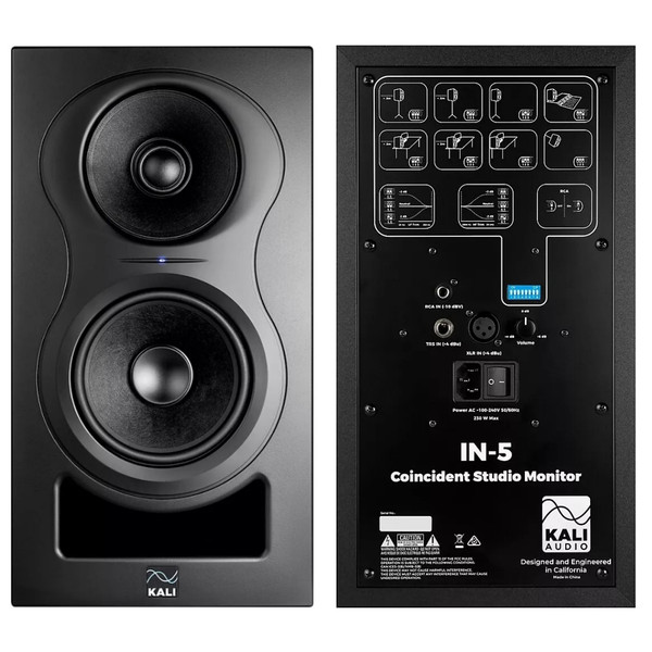 KALI AUDIO IN-5 Black 3-Way 320w Total Active Studio Reference Monitor ...