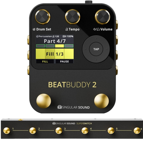SINGULAR SOUND BEATBUDDY 2 SUPERSWITCH Bundle Floor Pedal Drum Machine ...