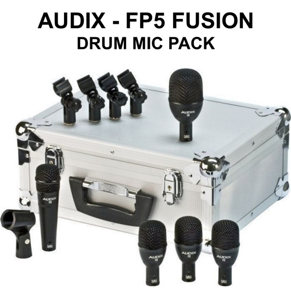 AUDIX FP5 Fusion 5 Mic Drum Pack with Clips & Case - LightingelStore
