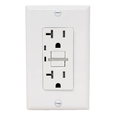 20 Amp 120 Volt Tamper Resistant GFCI Receptacle Outlet with Night ...
