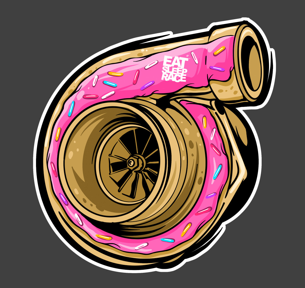 Turbo Sticker | Donut - Eat Sleep Race - Racing Lifestyle Apparel