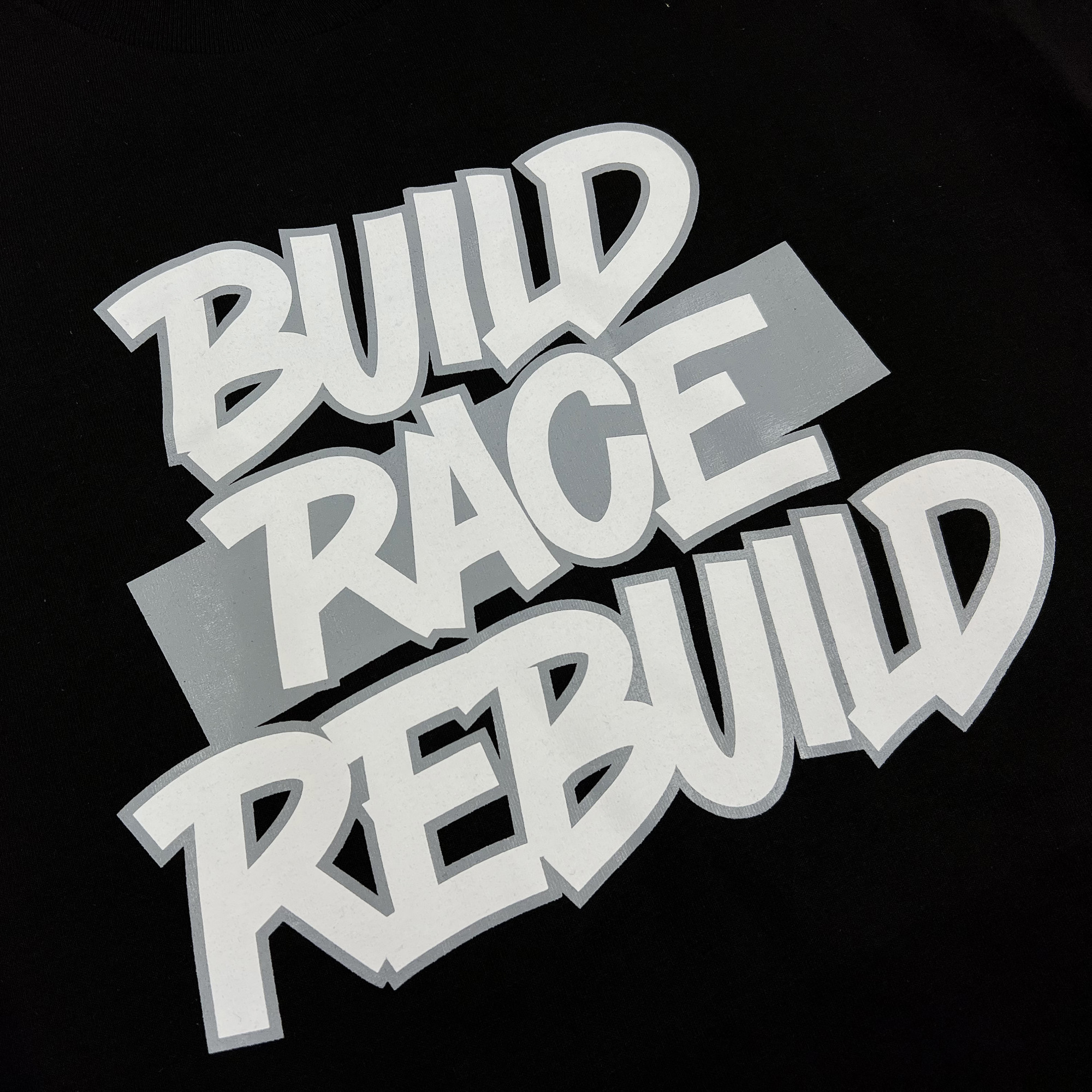 Build Rebuild 5 T-Shirt | Black - Eat Sleep Race - Racing Lifestyle Apparel Build Rebuild 5 T-Shirt | Black - Eat Sleep Race - Racing Lifestyle Apparel