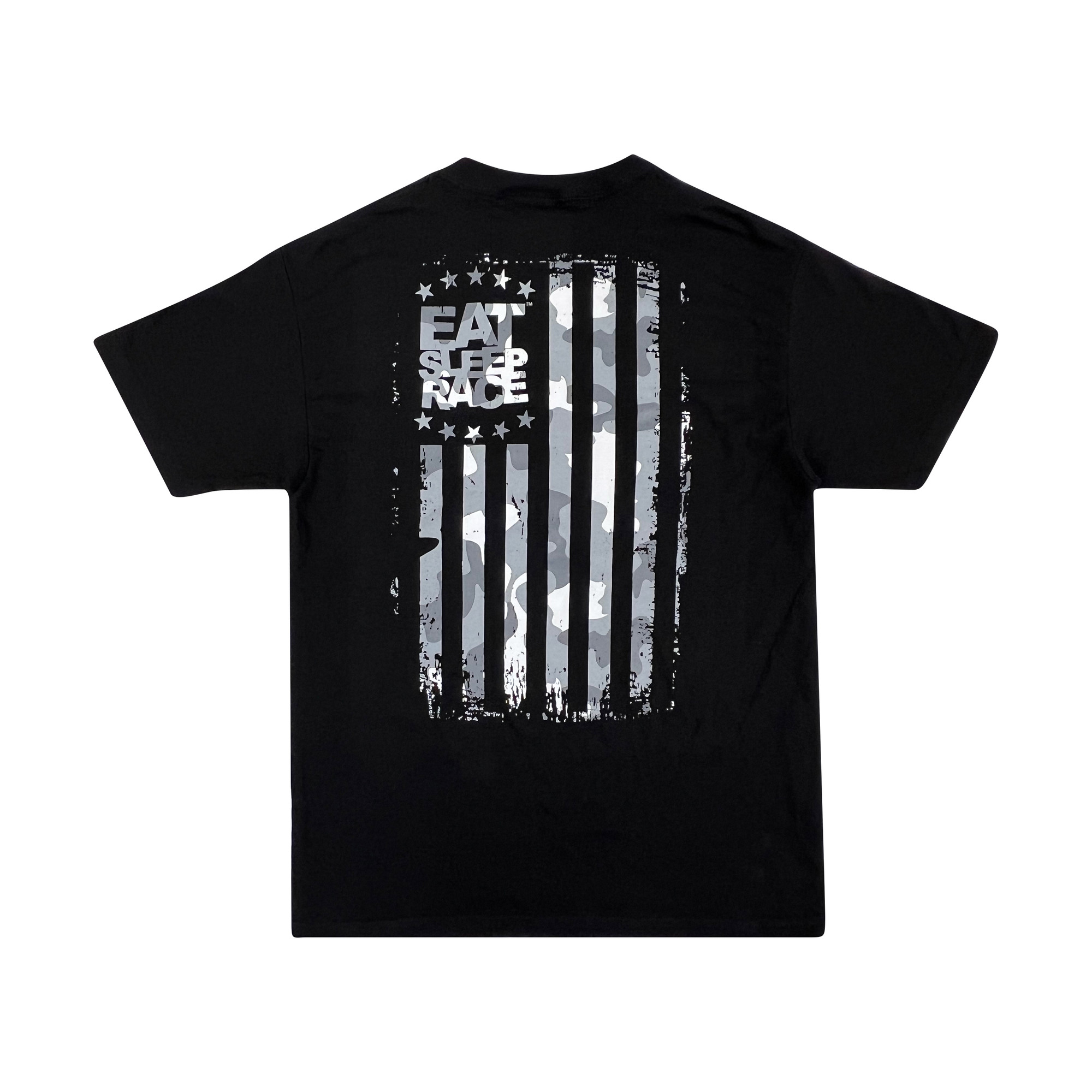 ESR Flag T-Shirt | Black/Snow Camo - Eat Sleep Race - Racing Lifestyle ...