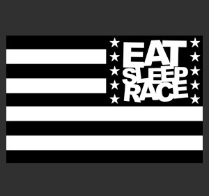 ESR Horizontal Flag Sticker - Eat Sleep Race - Racing Lifestyle Apparel