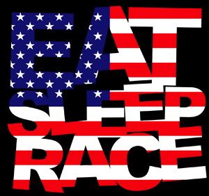 Logo Vinyl Decal | USA - Eat Sleep Race - Racing Lifestyle Apparel