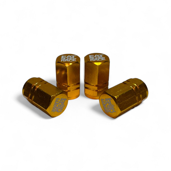 Logo Valve Stem Cap Set | Black - Eat Sleep Race - Racing Lifestyle Apparel