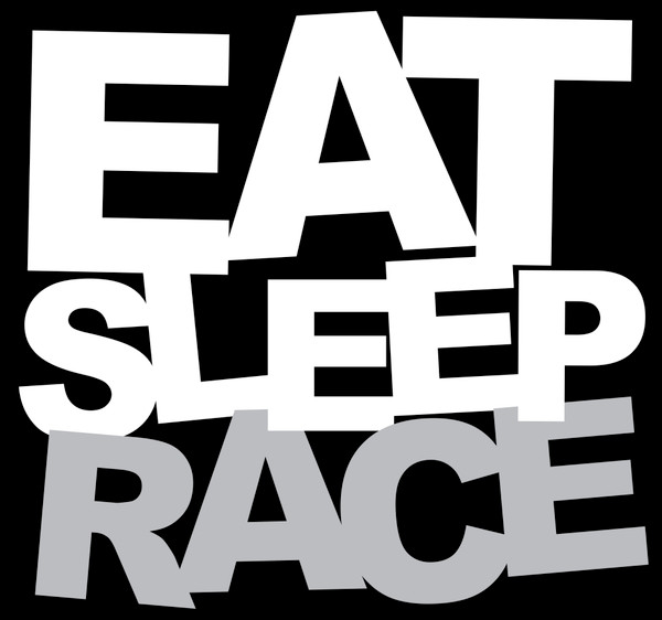 Logo Vinyl Decal | White/Silver - Eat Sleep Race - Racing Lifestyle Apparel