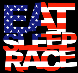 Logo Vinyl Decal | USA - Eat Sleep Race - Racing Lifestyle Apparel