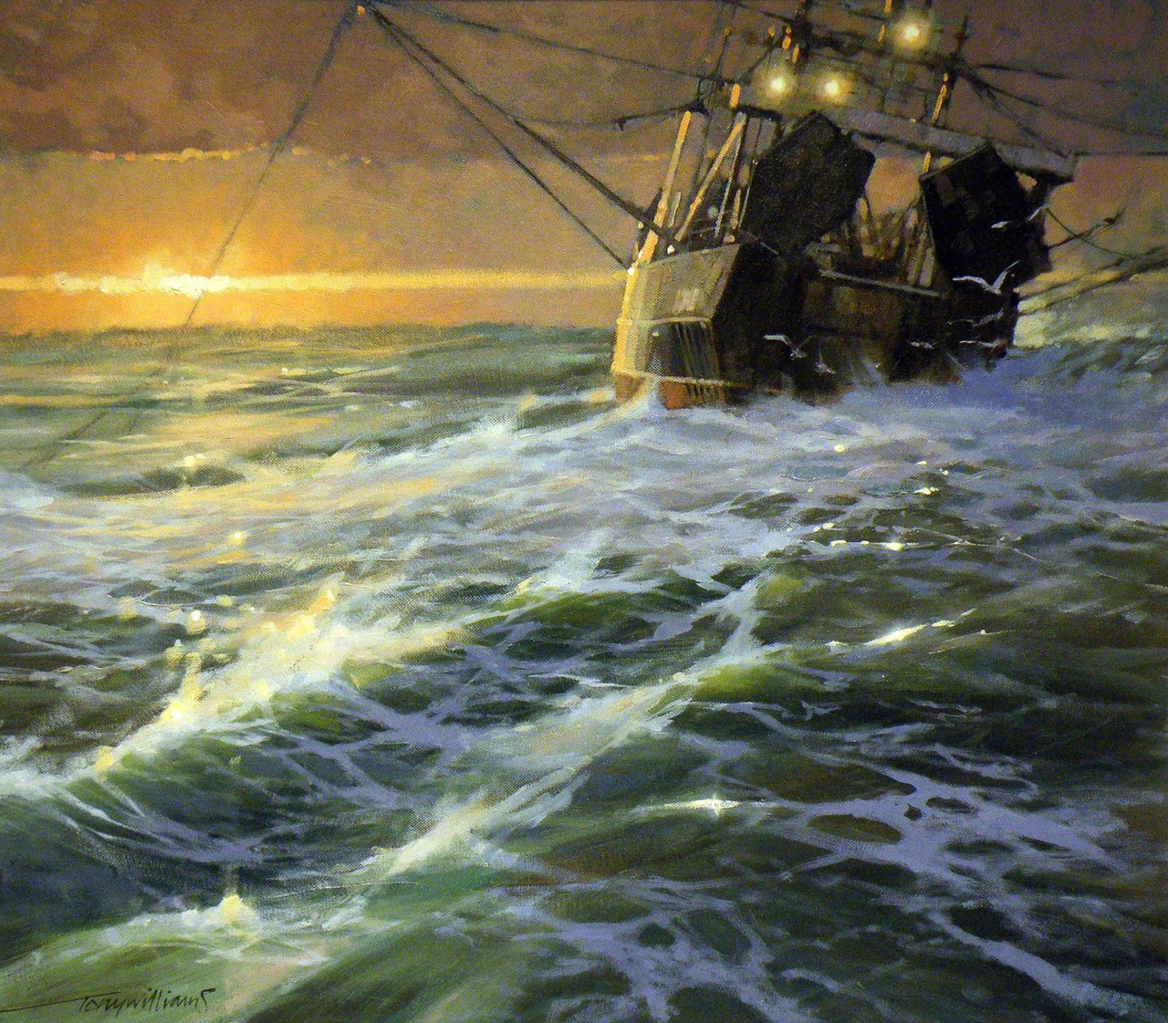 382 - Beam Trawler into the Sun - Mall Galleries - Buy Art
