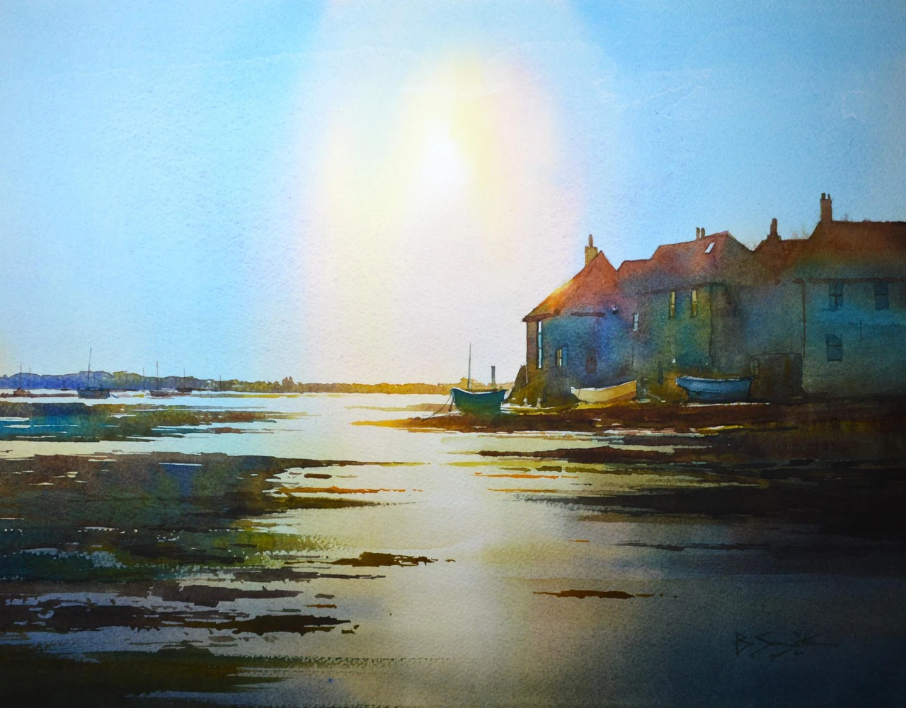 349 - Evening Glow, Bosham - Mall Galleries - Buy Art