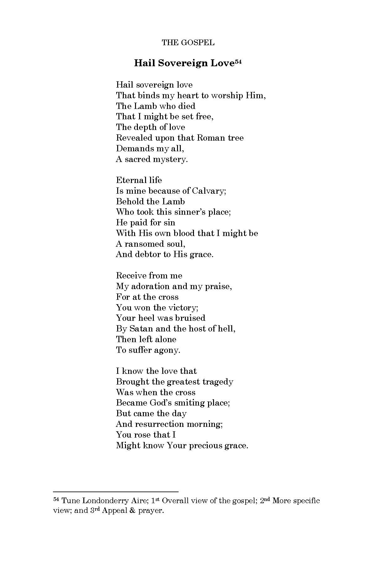 Poem - Hail Sovereign Love - from A Treasury of Gary W. Long's Writings ...