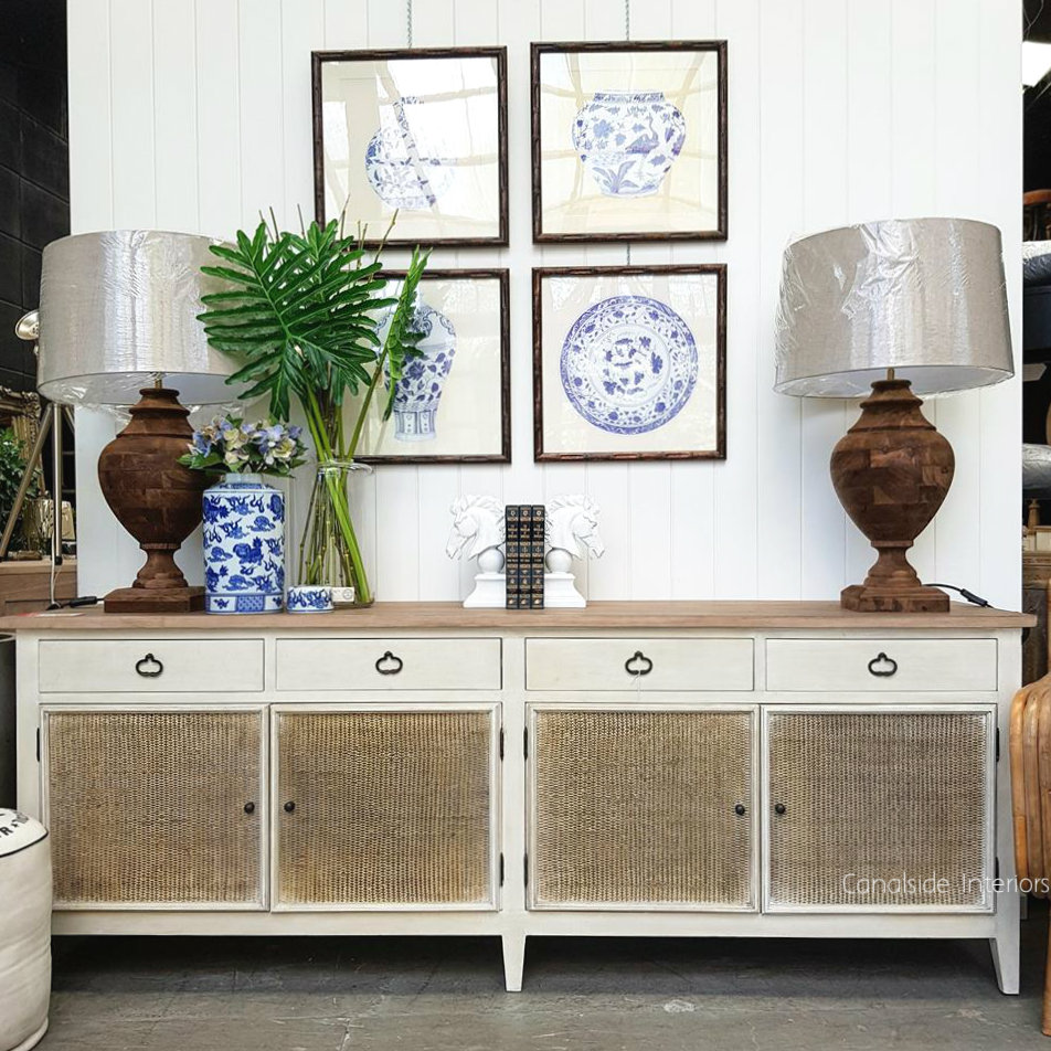 Hicks Sideboard with Rattan Doors- Canalside Interiors