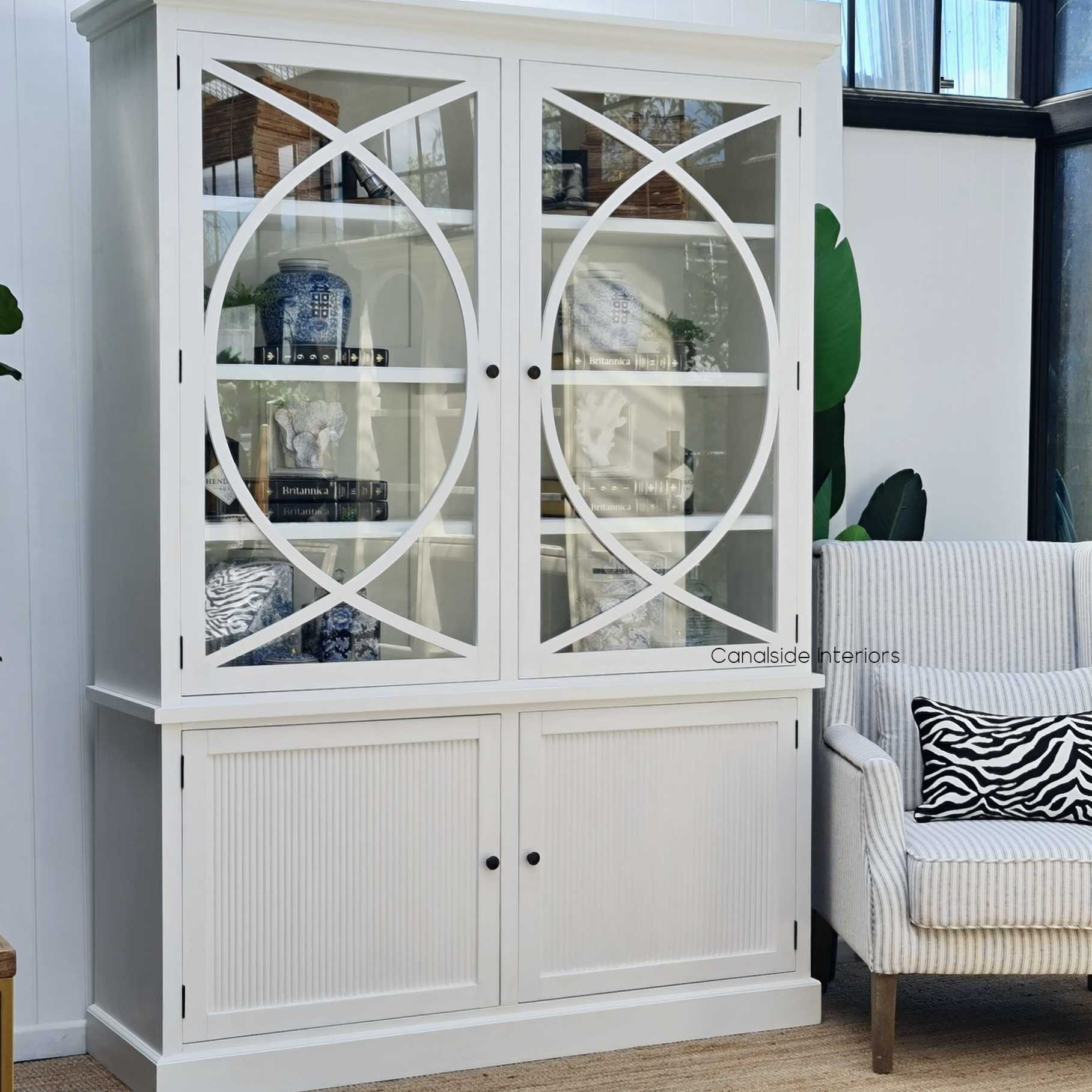Riviera Display Cabinet - Distressed Brushed White | Elegant Formality ...