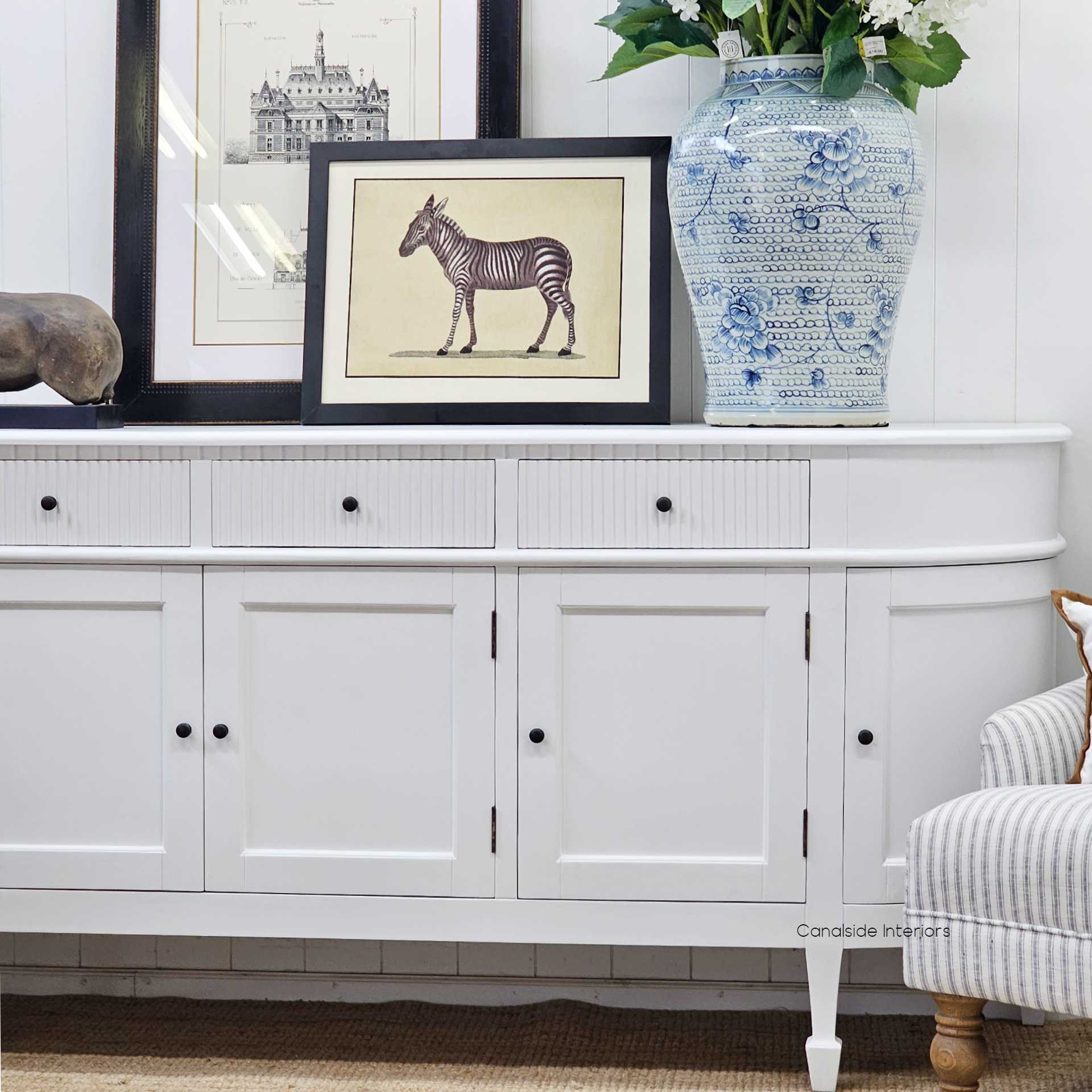French Louis Buffet Grande - Distressed White | Modern Classic ...