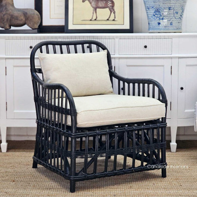 Panama Cane Armchair - Distressed Black | Island Elegance - Canalside ...