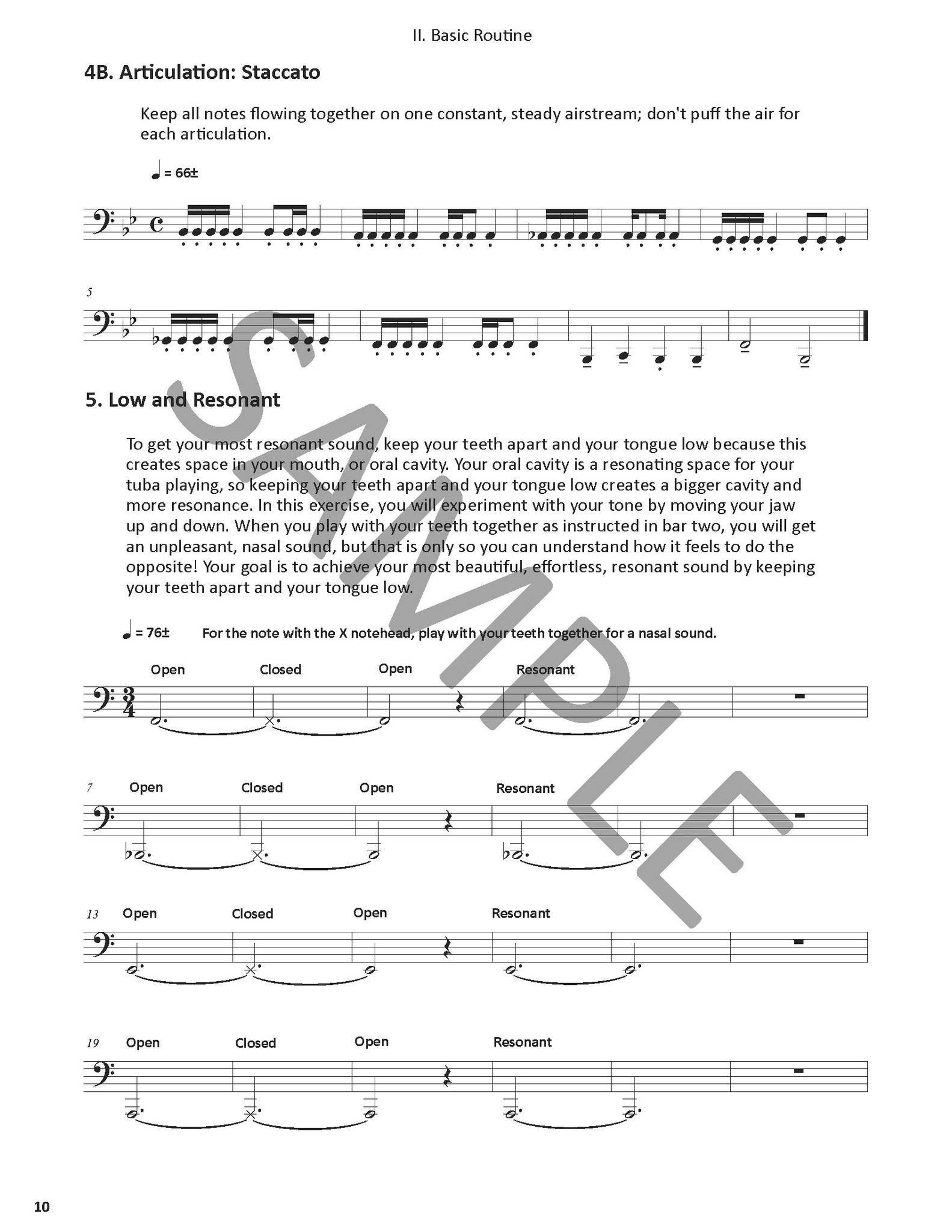 Daily Routines for the Student Tuba Player