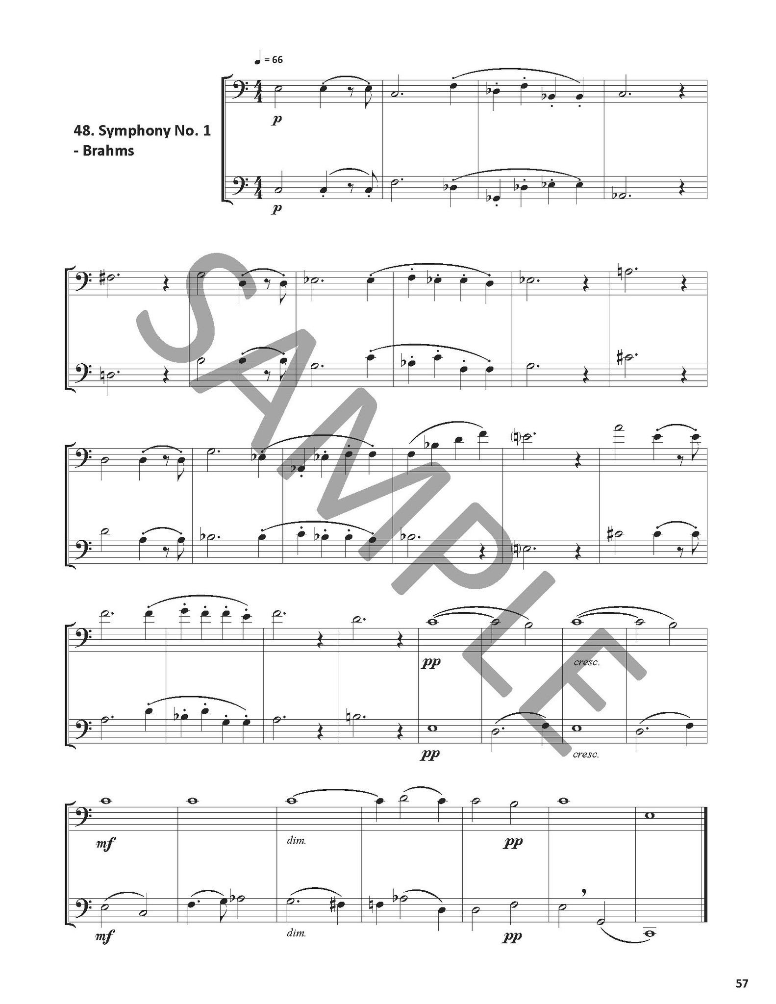Long Tone Duets for Trombones