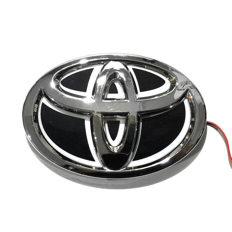 TOYOTA - CHROME 12cm x 8cm 5D LED Badge/Emblem/Logo - WHITE/RED/BLUE ...