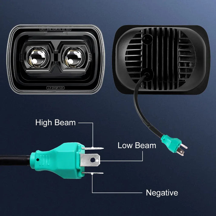 5x7 110W 15400lm LED Projector Headlight Set | HID Vision Canada