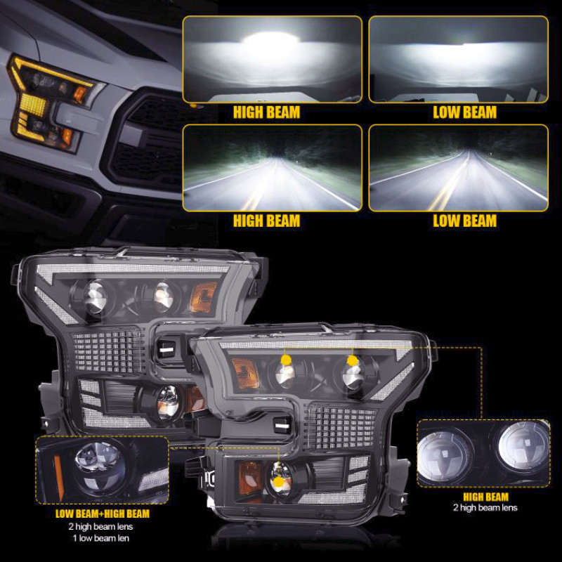 2015-2017 FORD F150 OSRAM LED Headlights with Dynamic DRLs/Signal ...