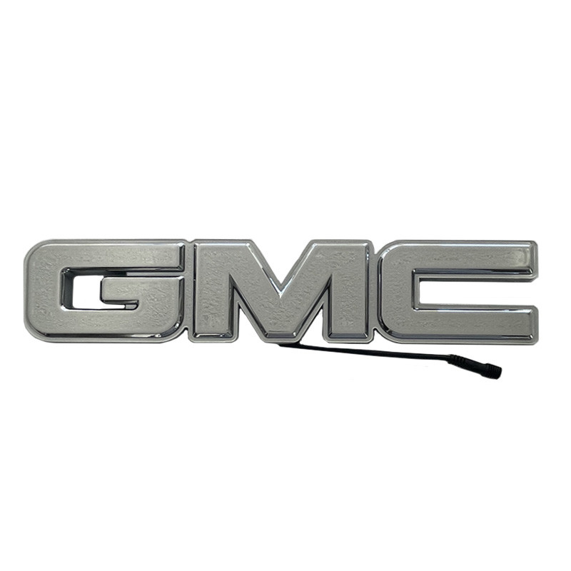 GMC Dynamic Moving LED 34cm x 7.5cm LARGE Chrome Plastic Badge/Emblem ...