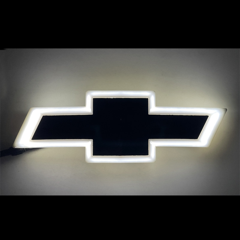 Chevy Dynamic Moving LED 27.2cm x 9cm LARGE Black Chrome Plastic Badge ...