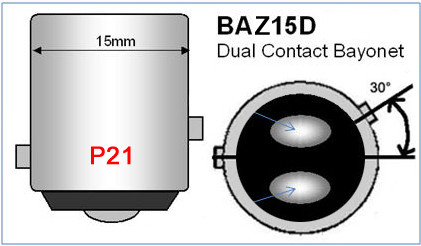 P21 (BAZ15D) CANBUS 19pc SMD WHITE/WHITE LED - 1pc | HID Vision Canada