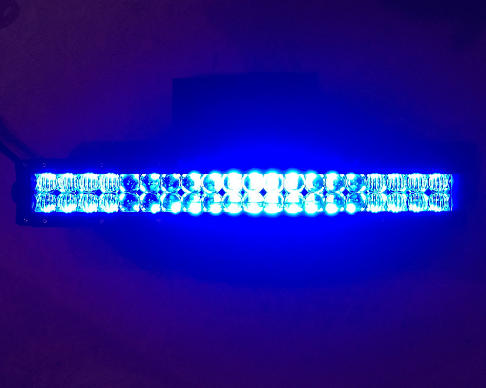 20" 120W CREE Straight Dual Row Bluetooth Multicolor RGBW LED Light Bar ...
