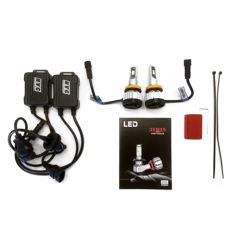 H11 (H8/H9) CANBUS X7 2-sided 14000lm 90W CSP LED kit, cooling fan ...