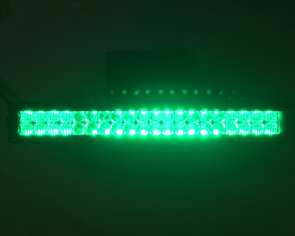 20" 120W CREE Straight Dual Row Bluetooth Multicolor RGBW LED Light Bar ...