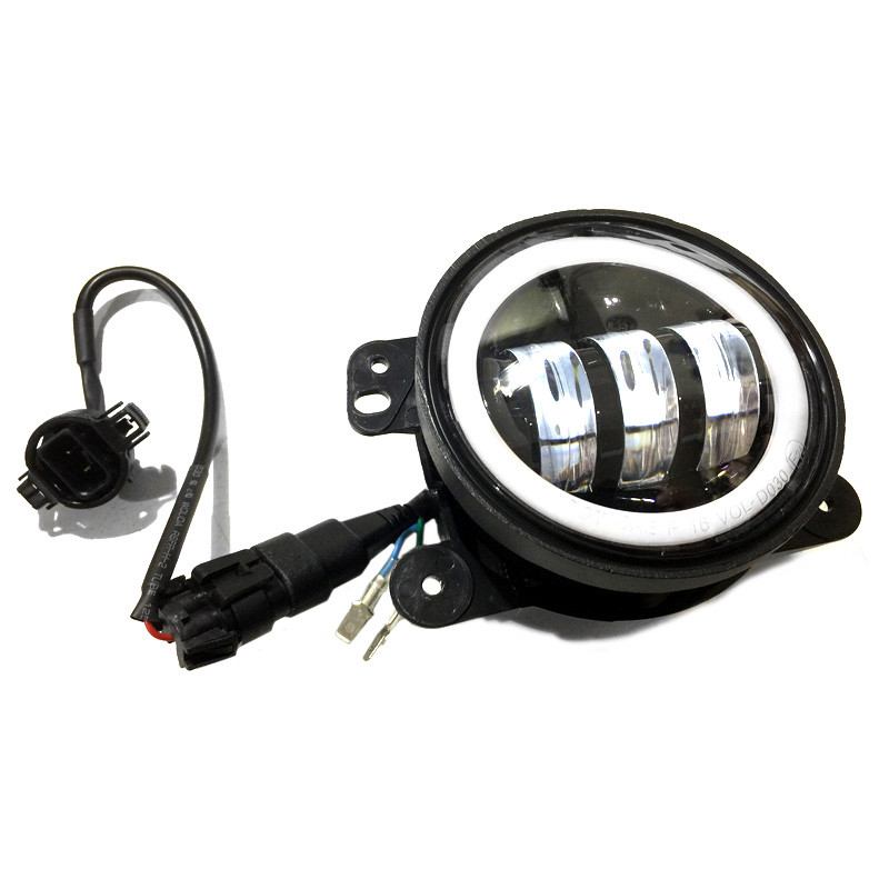 4" 60W JEEP Wrangler CREE LED Fog Light Set with White halo ring ...
