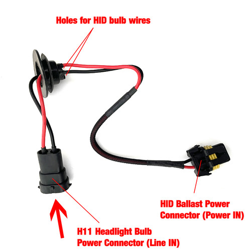 Connector Cable - H11 Headlight Bulb Connector Cable to HID ballast ...