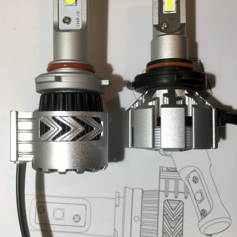 H11 (H8/H9) CANBUS X7 2-sided 14000lm 90W CSP LED kit, cooling fan ...