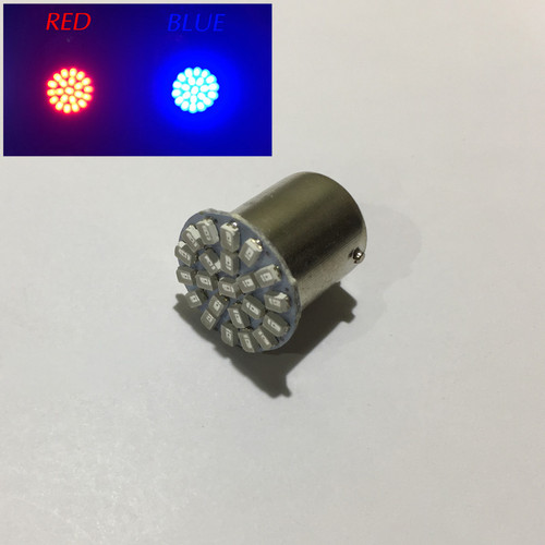 1156 (P21W, 7056, BA15S) 1W Flat Top Red or Blue Color LED / 1 bulb ...
