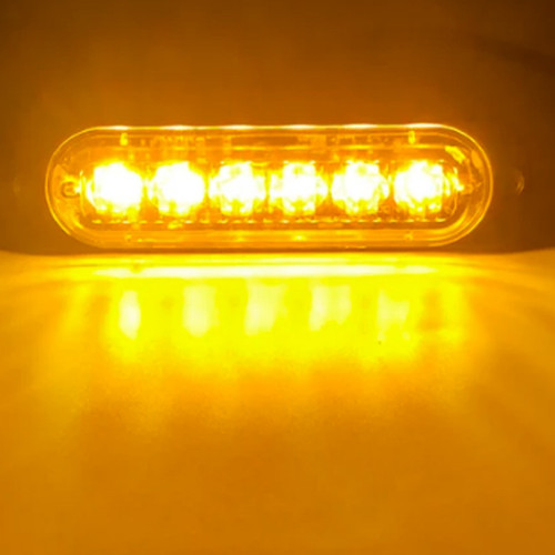 4.5" 6pc AMBER LED Emergency Warning Light with 18 Strobe Effects | HID ...