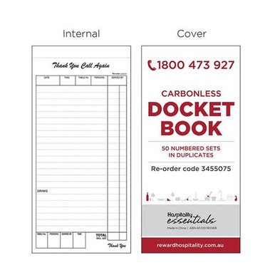 Duplicate carbonless docket books 50sheet 210 x 100mm - Burdekin ...