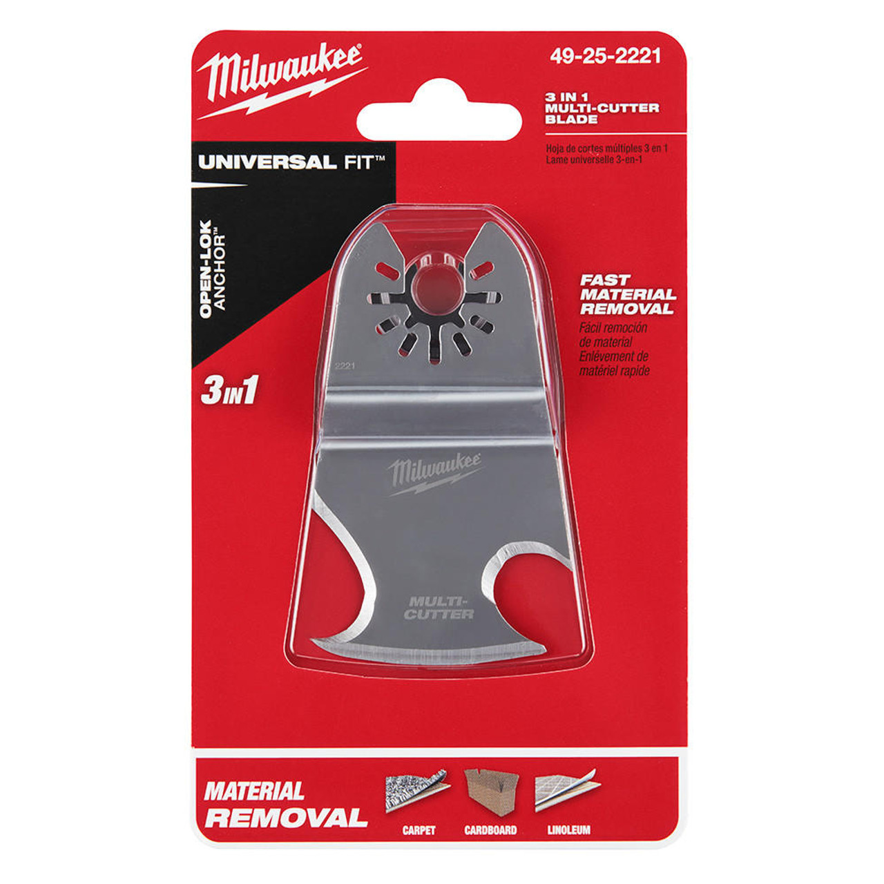 Milwaukee OPEN LOK 3 IN 1 MULTI CUTTER SCRAPER BLADE 1PK 49 25 2221