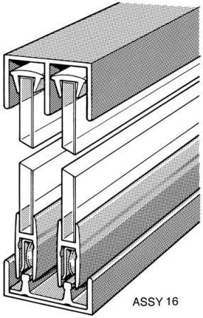 EPCO Assembly NO. 16 Sliding Door Track Kit for 1/4" Glass Doors