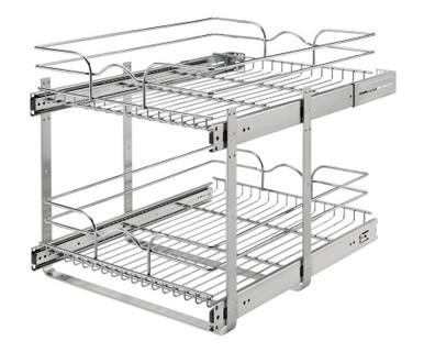 Rev-a-shelf 2 Tier Bottom Mount Pull Out Steel Wire Organizer 5WB2-1822CR-1