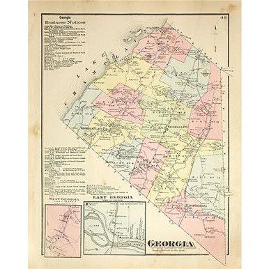Georgia, VT- 1871 Beers Atlas Map reprint - Village Frame Shoppe & Gallery