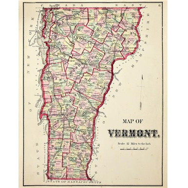 Vermont- 1871 Beers Atlas Map reprint - Village Frame Shoppe & Gallery