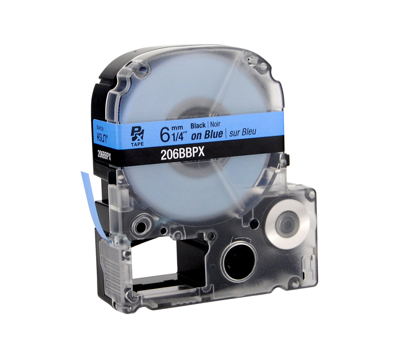 206BBPX 1/4" Blue Glossy Polyester Label PX Tape