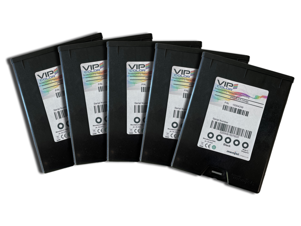 VIPColor VP500/VP600 Black Memjet Ink Cartridge - 5 Pack / 200 ml