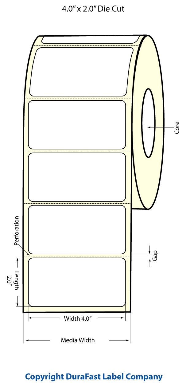 TM-C3500 4" x 2" Inkjet (1A) High Gloss Paper Label 560/Roll