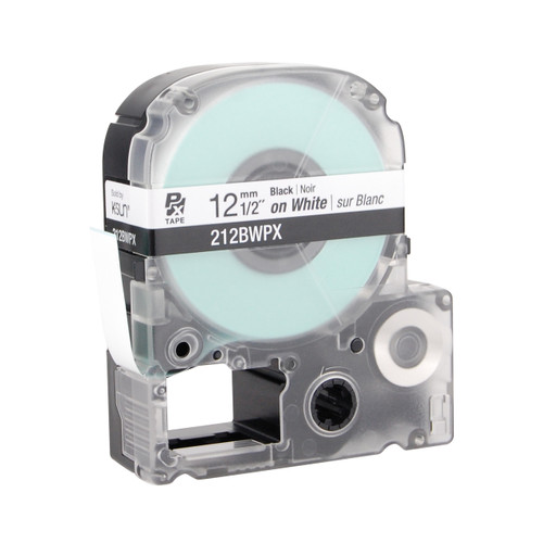 212BWPX 1/2" White Glossy Polyester Label PX Tape